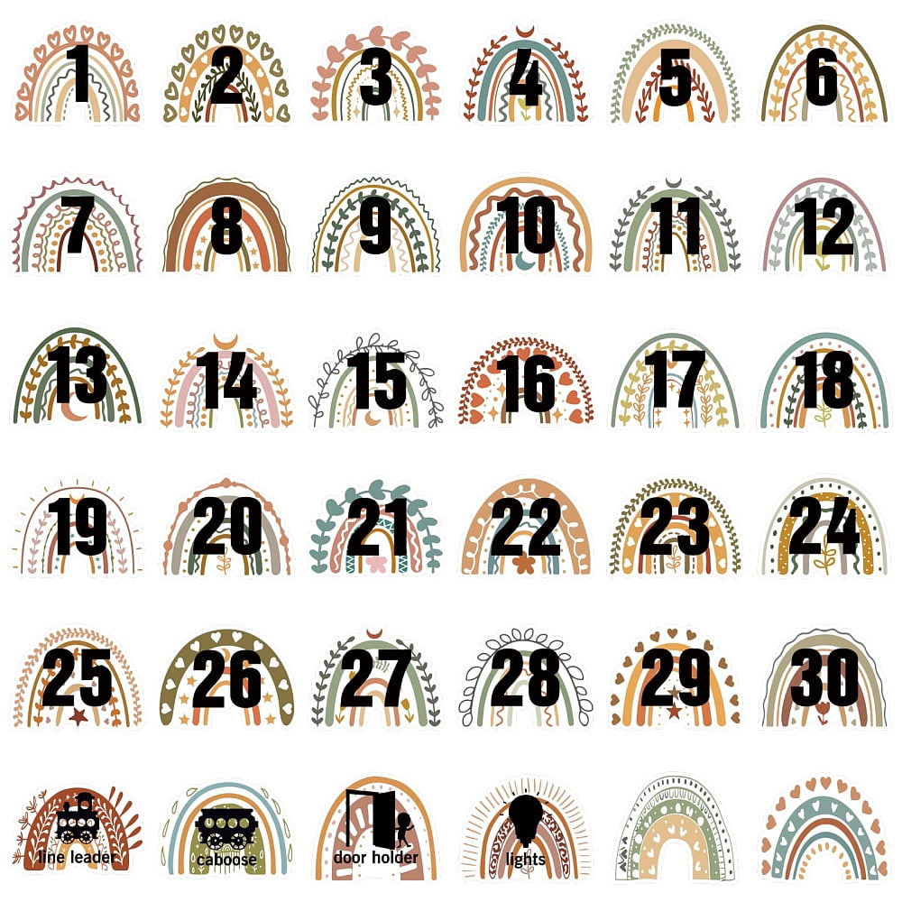 Line up Spots for Classroom 36Pcs 4in/10cm Floor Numbers Stickers 1-30 ...