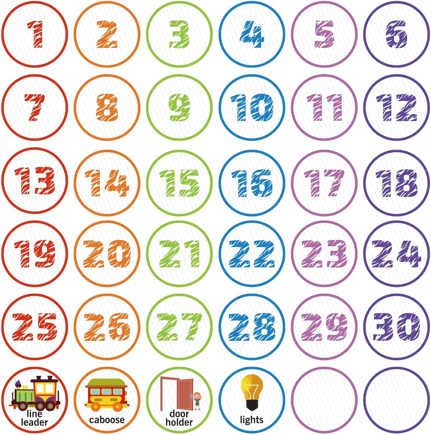 Line up Spots forClassroom 36Pcs 4in/10cm Floor Numbers Stickers 1-30 ...