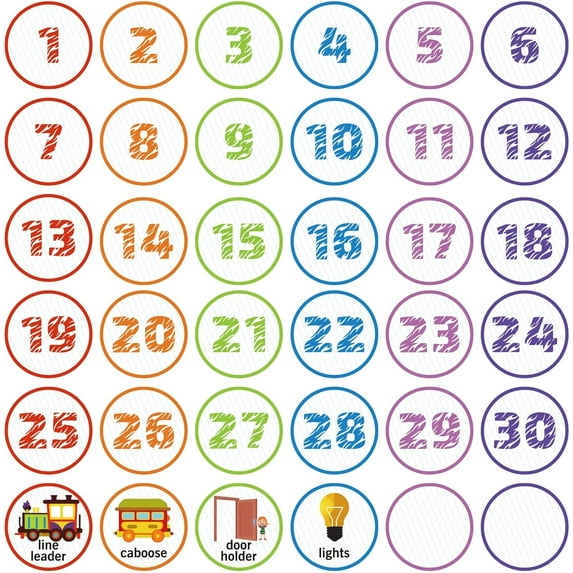 Line up Spots forClassroom 36Pcs 4in/10cm Floor Numbers Stickers 1-30 ...