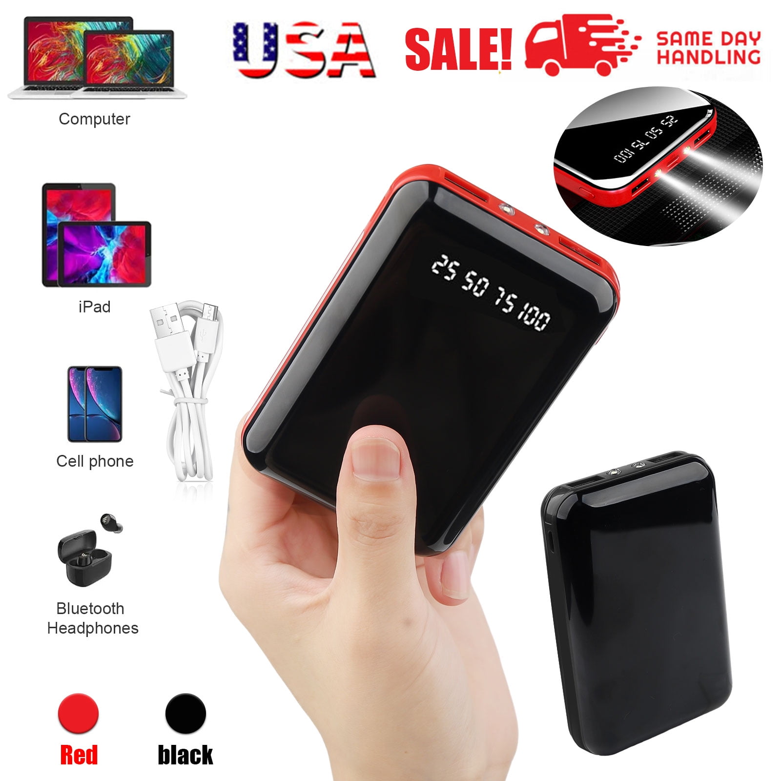 LineYDI 20000mAh Mini Power Bank Dual USB UltraThin External Battery ...