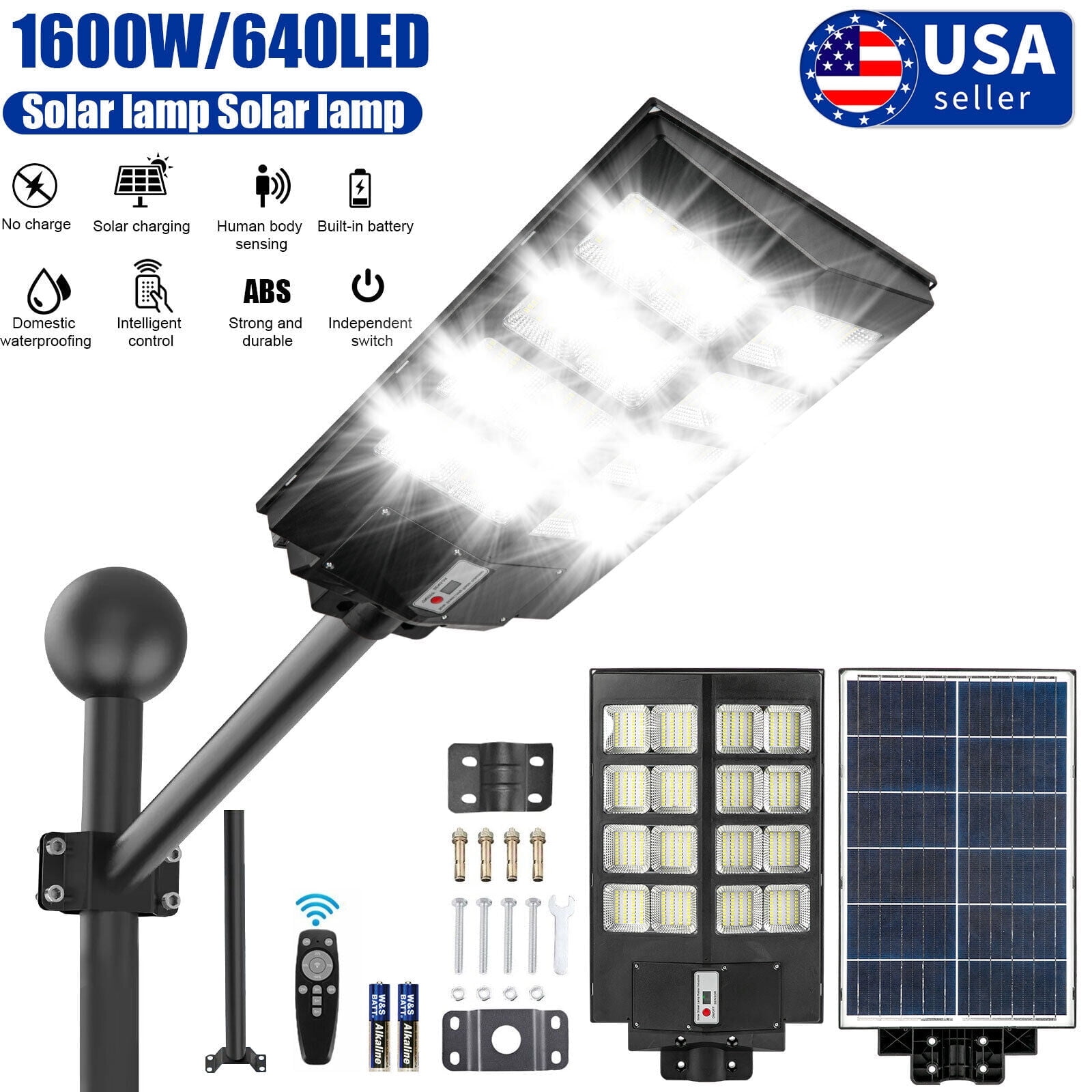 LineYDI 990000000LM Commercial Solar Street Flood Light LED Light Dusk ...
