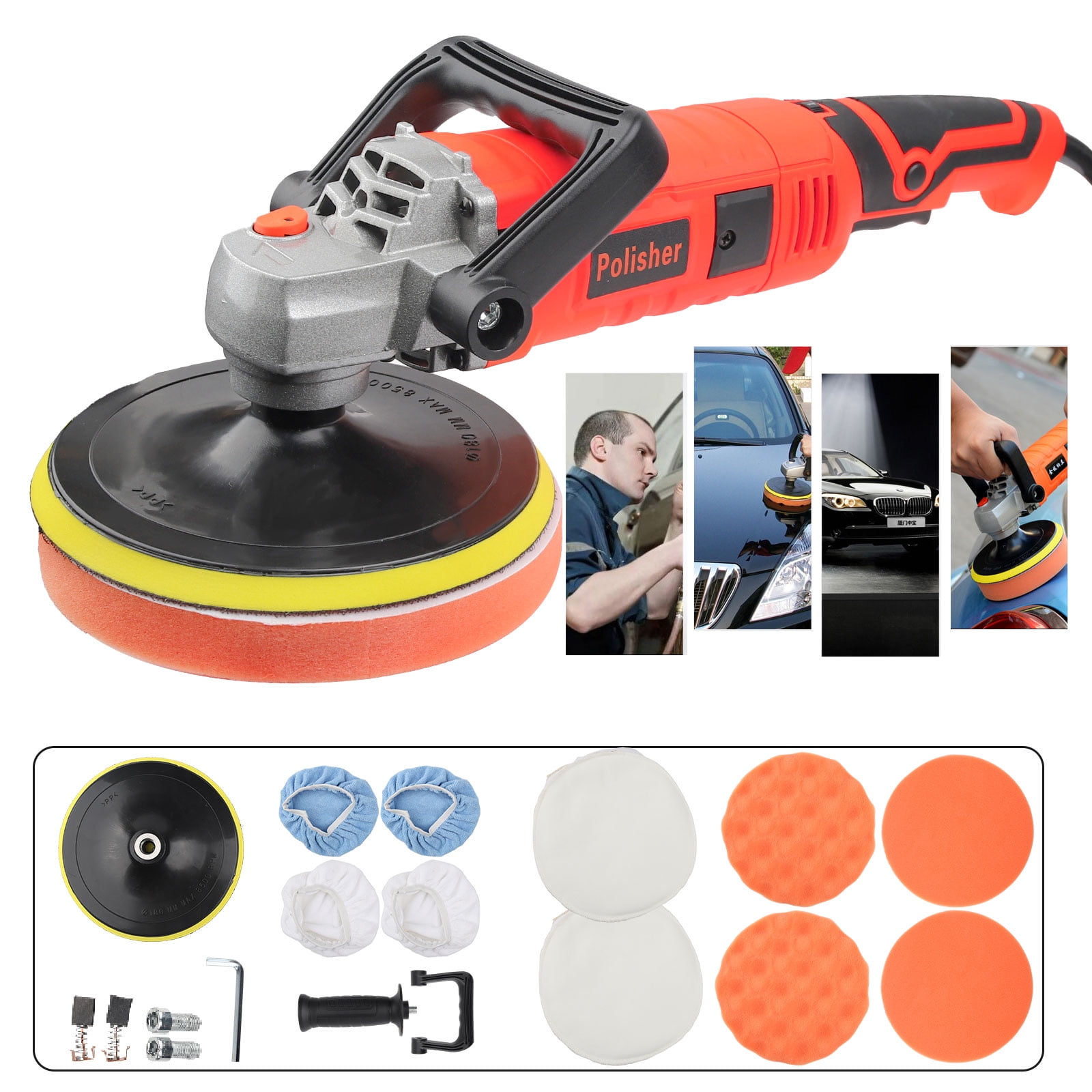 LineYDI Mini Cordless Buffer Polisher 7ich Buffer Polishing Car ...