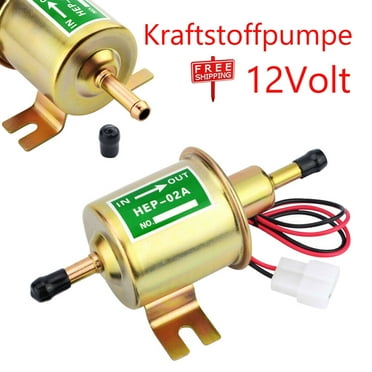 "CarBole 12V Universal Electric Inline Fuel Pump, 4-7 PSI, Gas Diesel, 110-130 L/H, 5/16"" Hose ...