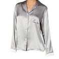 Linea Donatella Womens Satin Notch Collar Top - Walmart.com