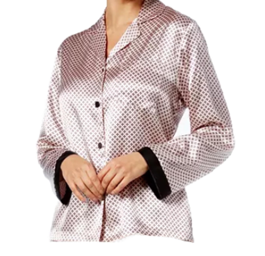 Linea Donatella Womens Satin Notch Collar Top - Walmart.com