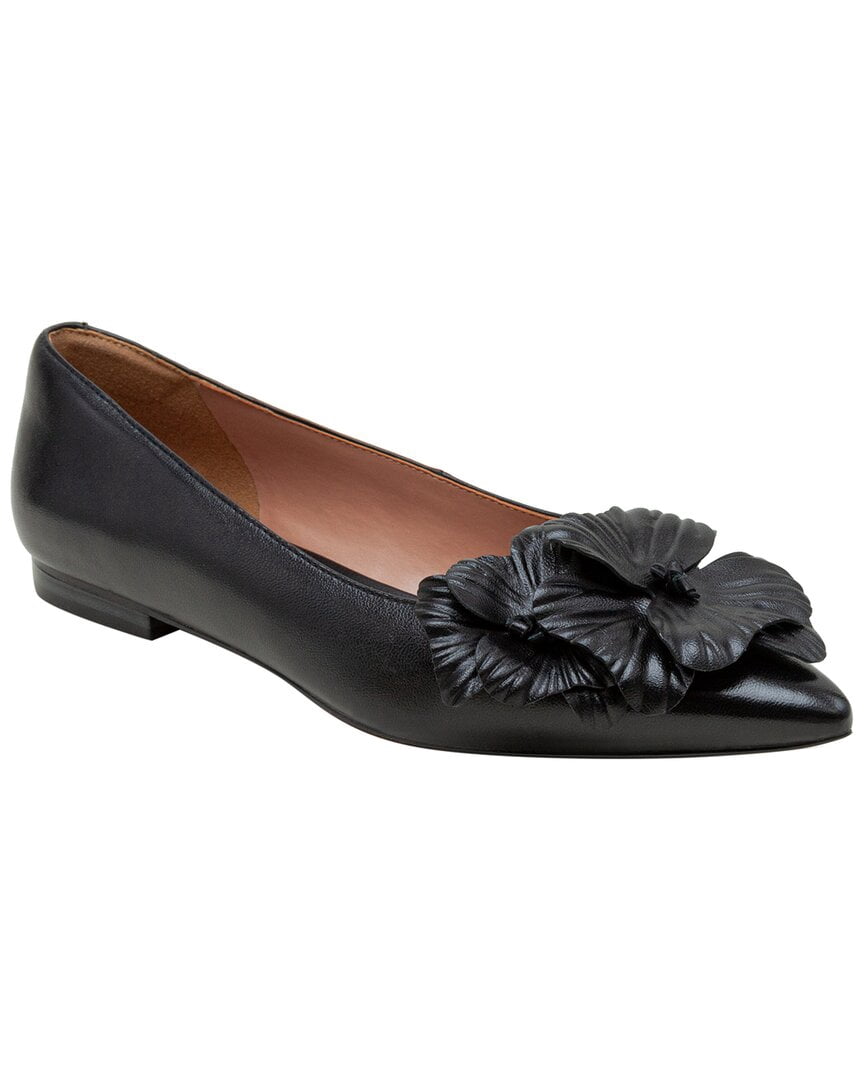 Linea Paolo Nerine Leather Flat, 6.5, Black - Walmart.com
