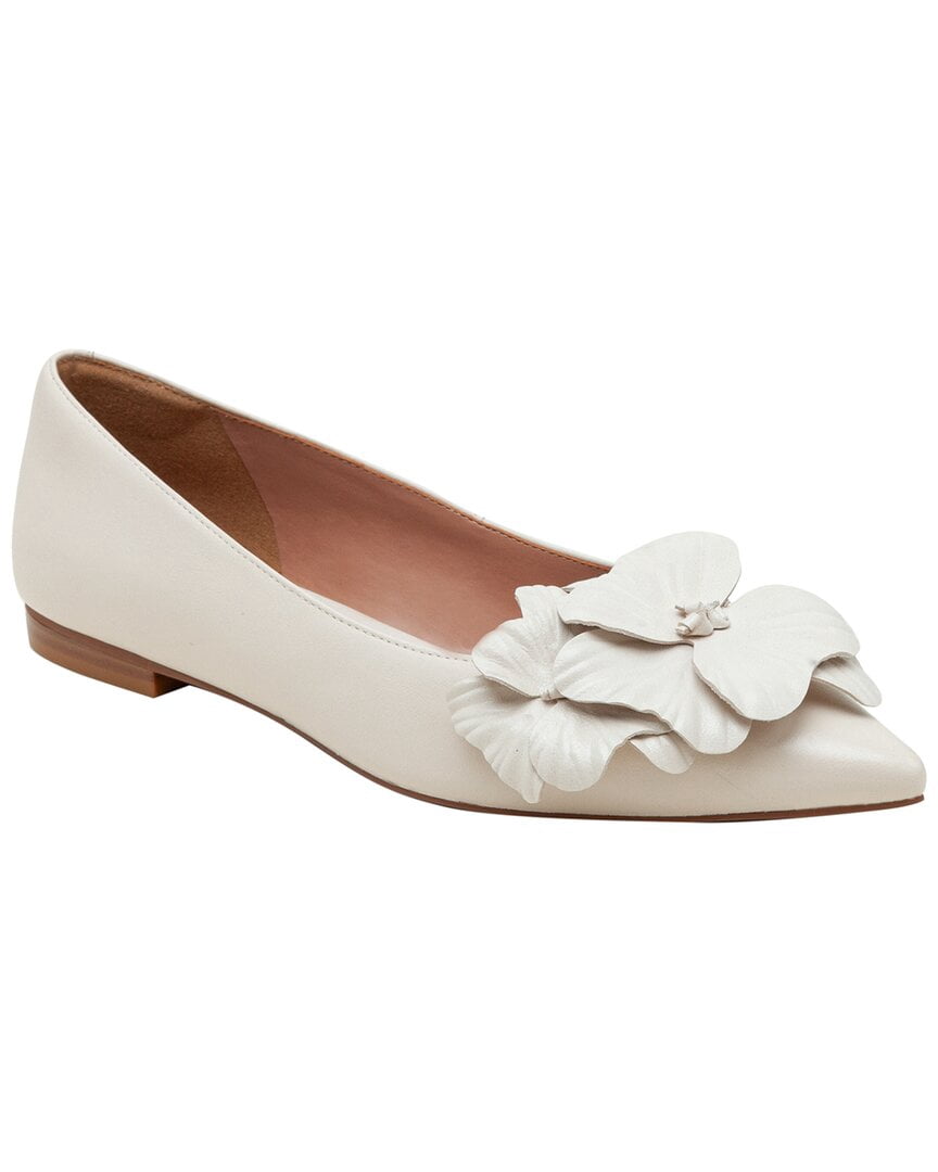 Linea Paolo Nerine Leather Flat, 8, White - Walmart.com