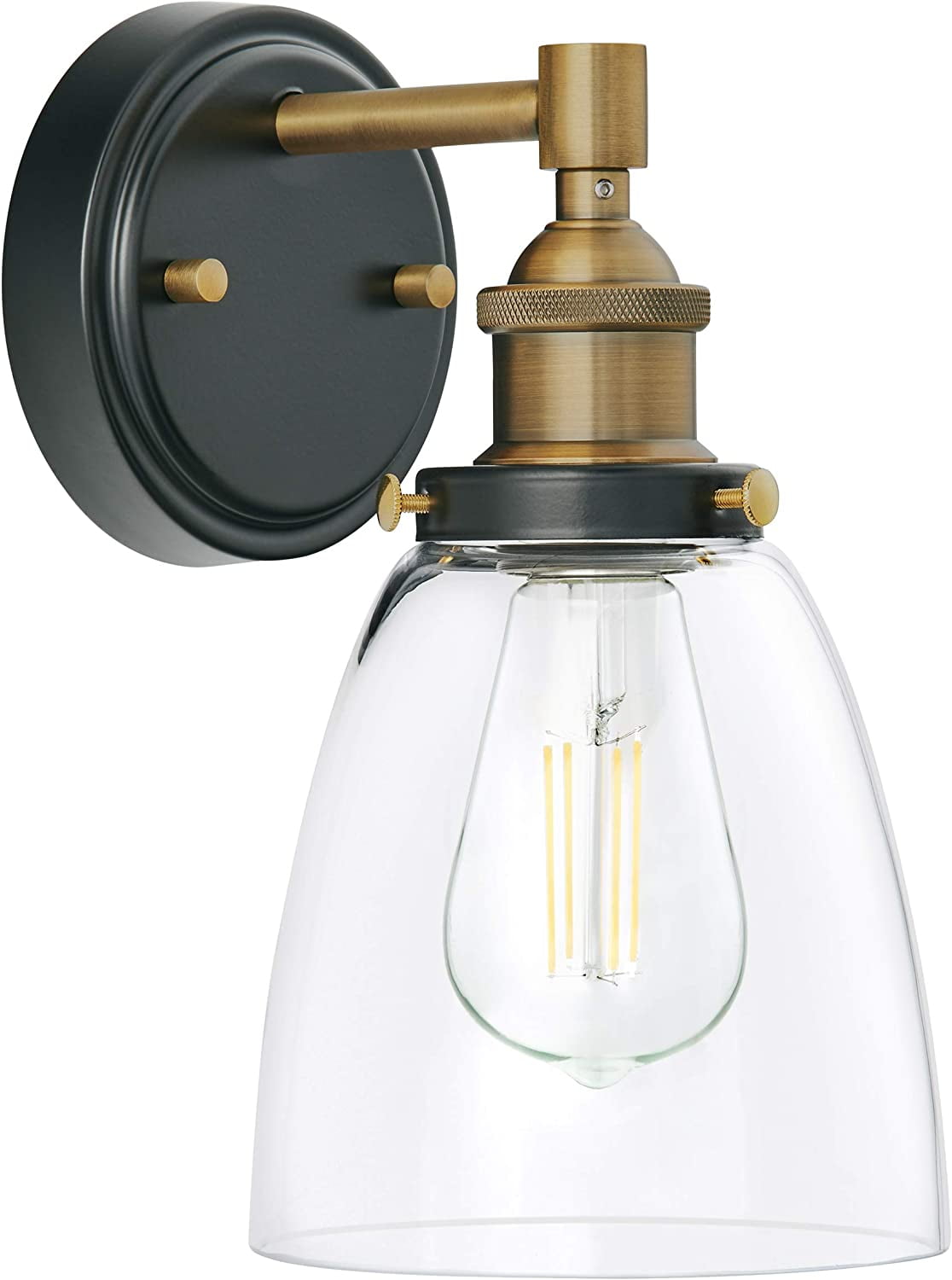 Linea di Liara Fiorentino Black and Gold Wall Sconce Lighting Fixture ...