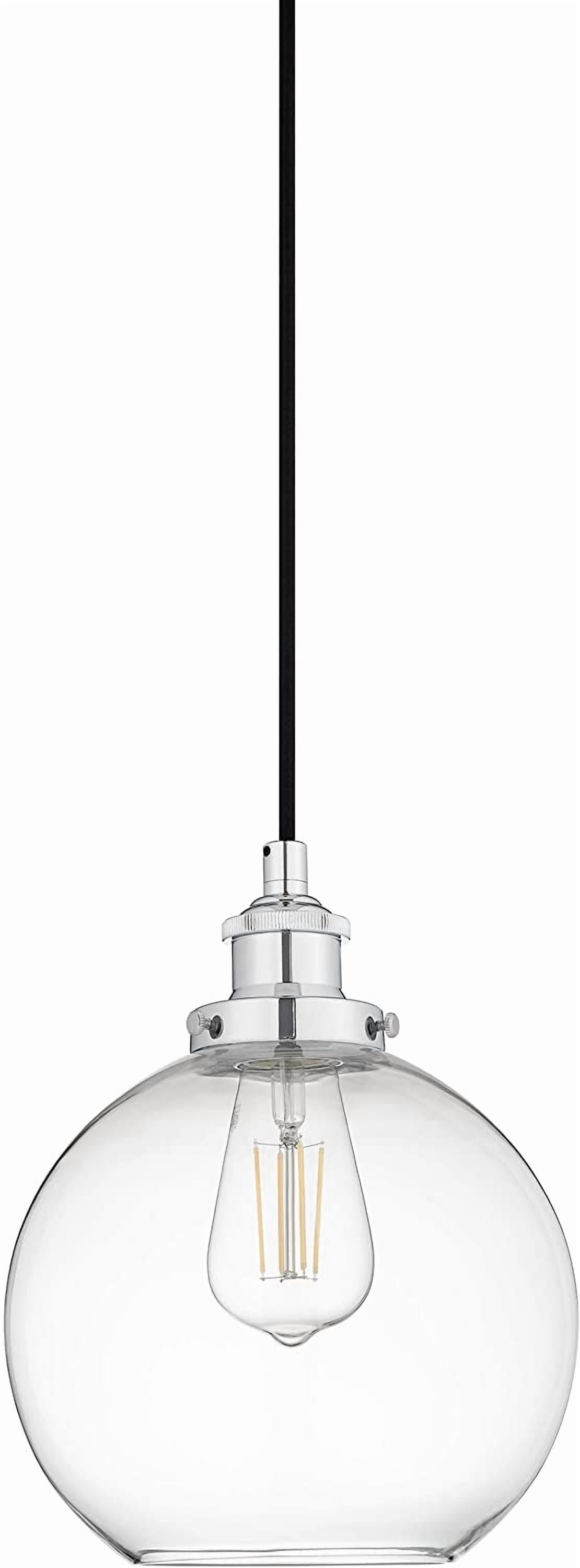 Linea di Liara Primo Large Chrome Glass Globe Pendant Light Fixture ...