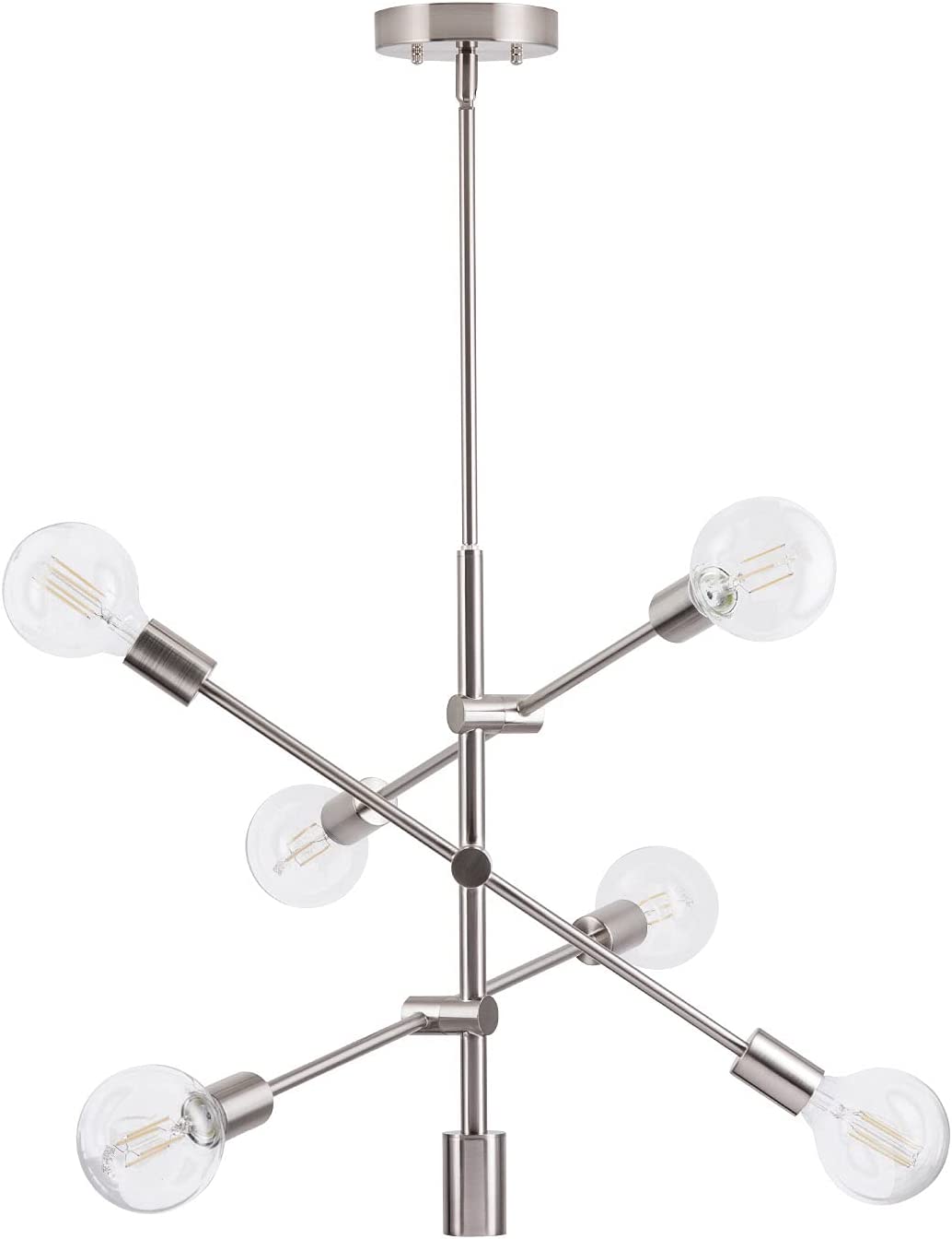 Linea di Liara Stella Large Brushed Nickel Sputnik Light Fixture Mid ...