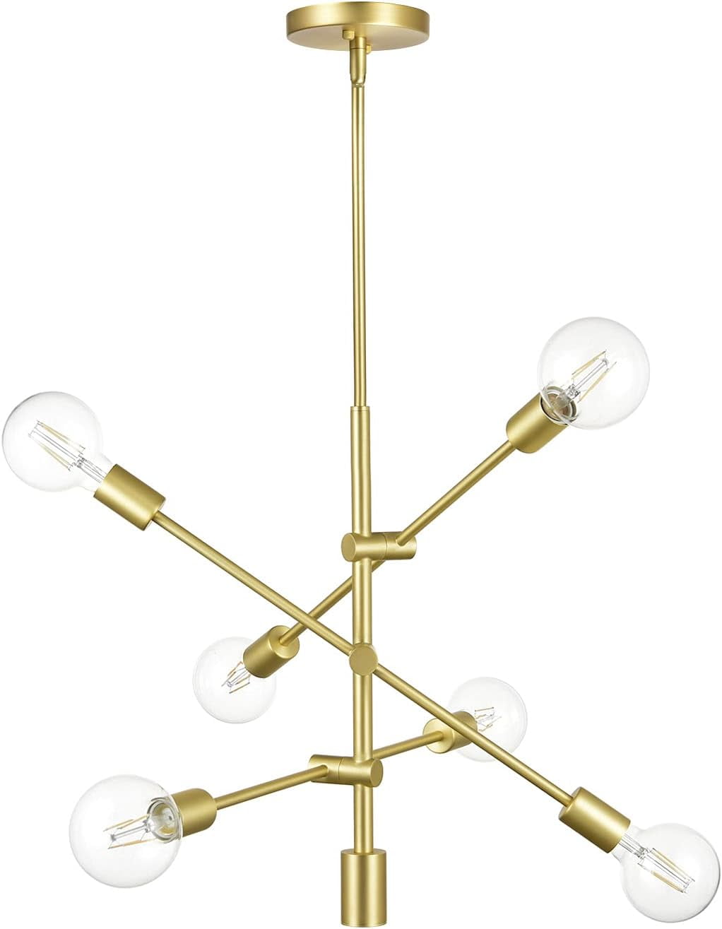 Linea di Liara Stella Large Gold Sputnik Light Fixture Mid Century ...