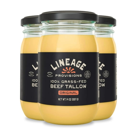 Lineage Provisions - 100% VTF5 Grass-Fed & Finished Beef Tallow - 3 ...