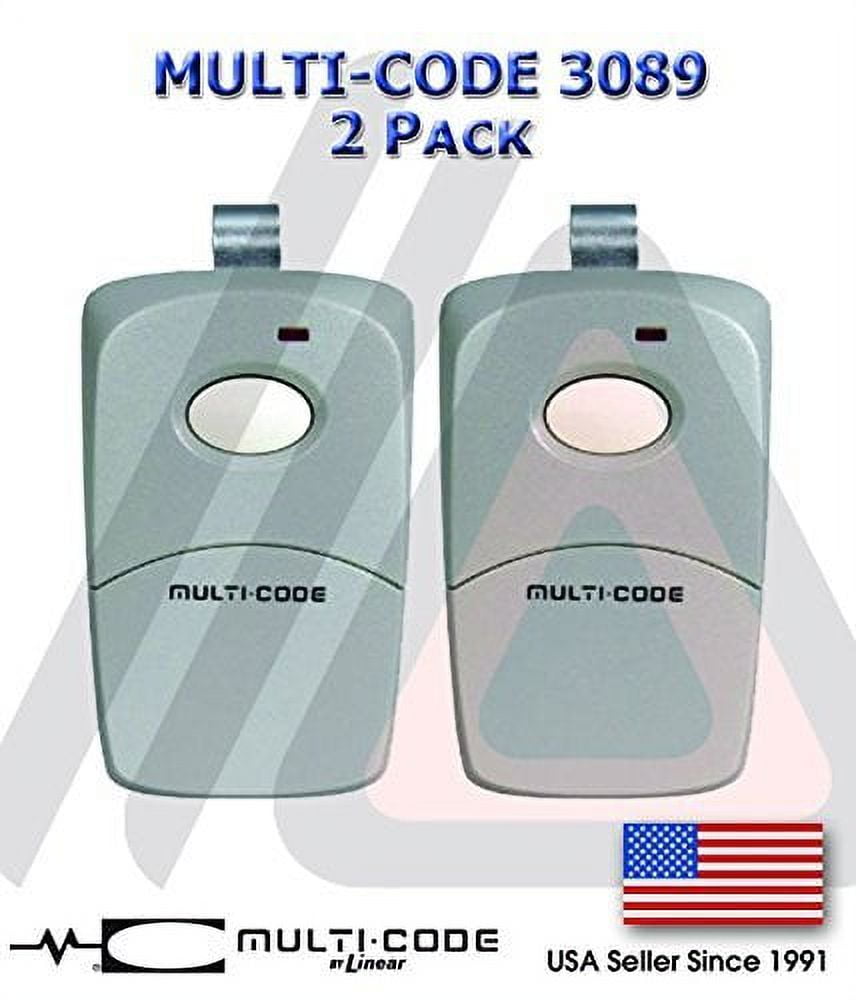 Linear 2 Pack 3089 Multi-Code Remote Transmitter Gate Garage Opener ...