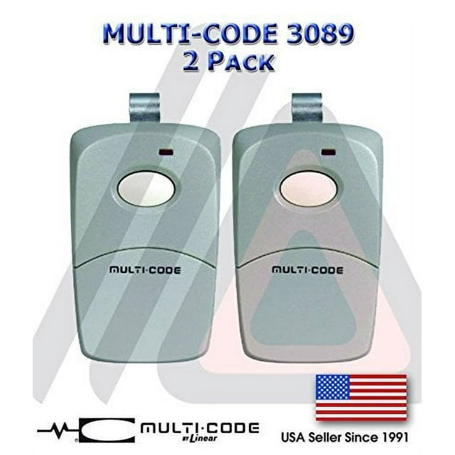 Linear 2 Pack 3089 Multi-Code Remote Transmitter Gate Garage Opener ...