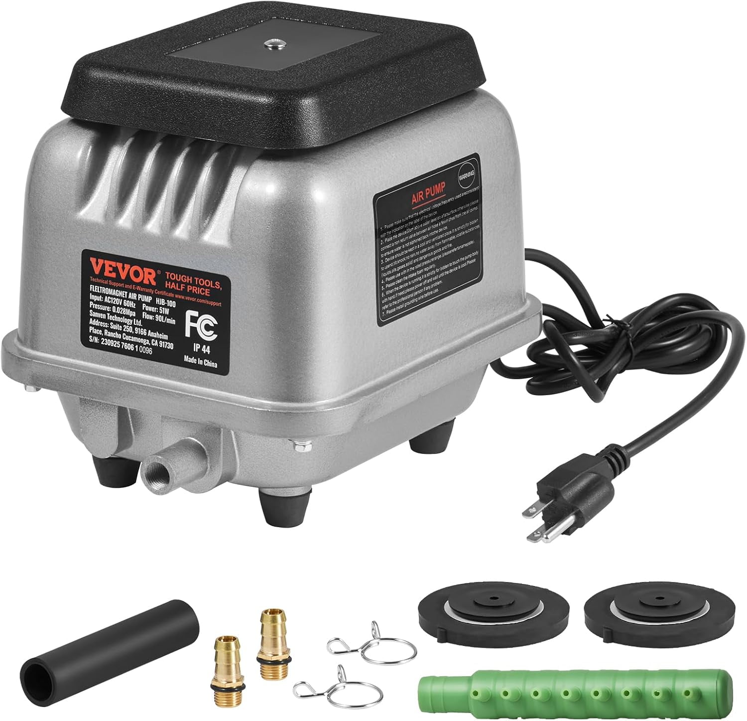 Linear Air Pump, 90L/Min Air Flow Septic Aerator Pump, Aeration System ...