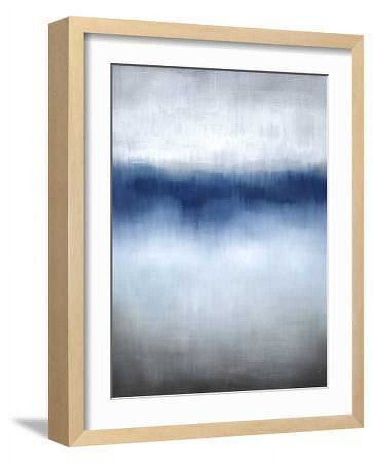 Linear Blue Horizon, Abstract Scenic Framed Art Print Wall Art by Kari ...
