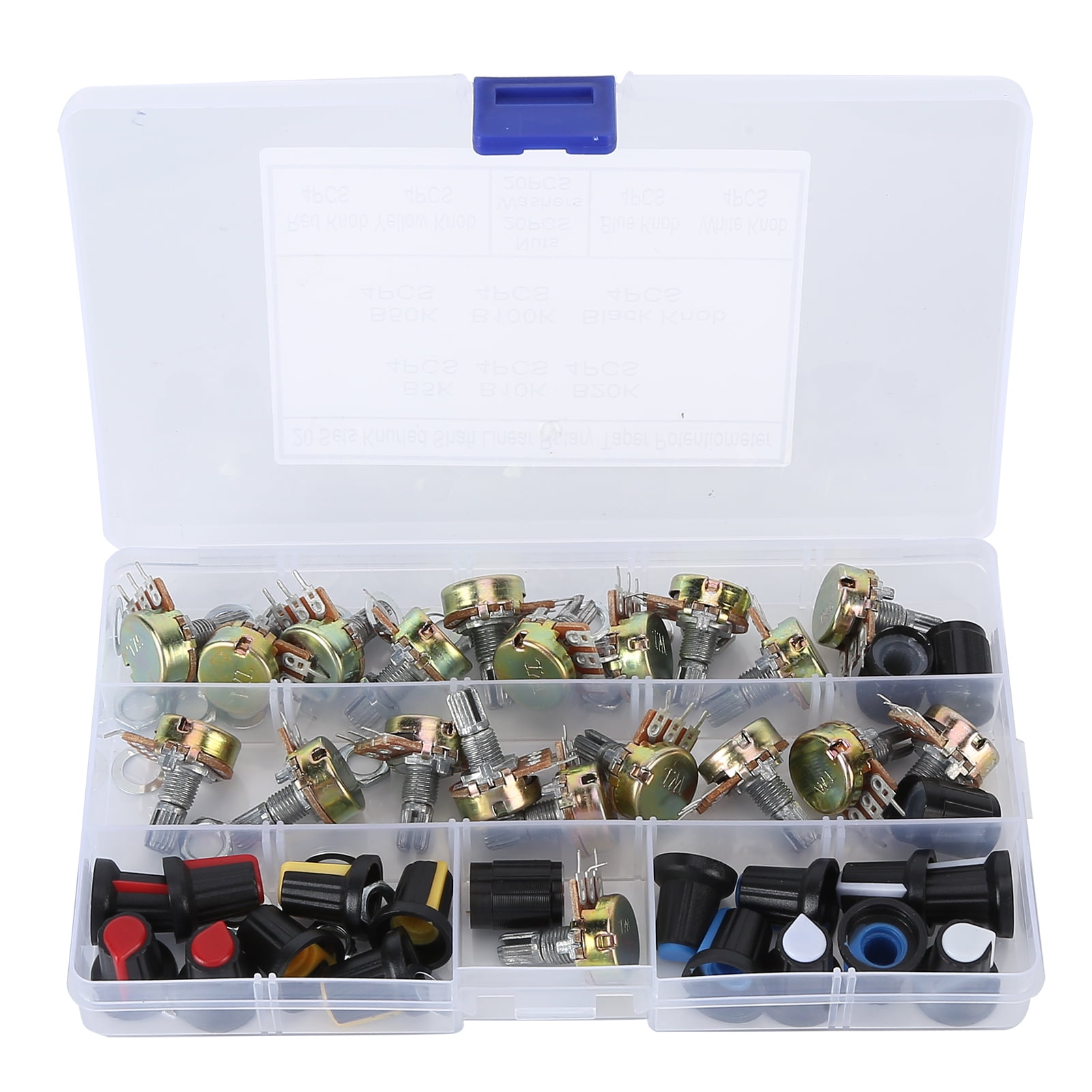 Linear Potentiometer Set, 80-Piece Kit with Knobs for Audio Control ...