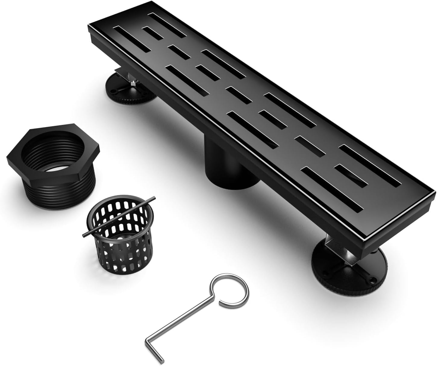Linear Shower Drain 12 Inch, Rectangular Floor Drain with Accessories ...