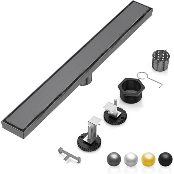 Linear Shower Drain | 24" AISI 304 Stainless Steel Shower Drain, Matte ...