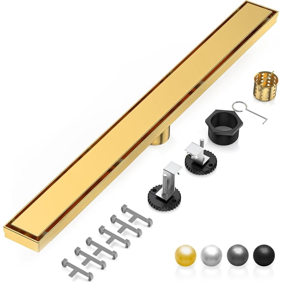 Linear Shower Drain | 24" AISI 304 Stainless Steel Shower Drain, Matte ...