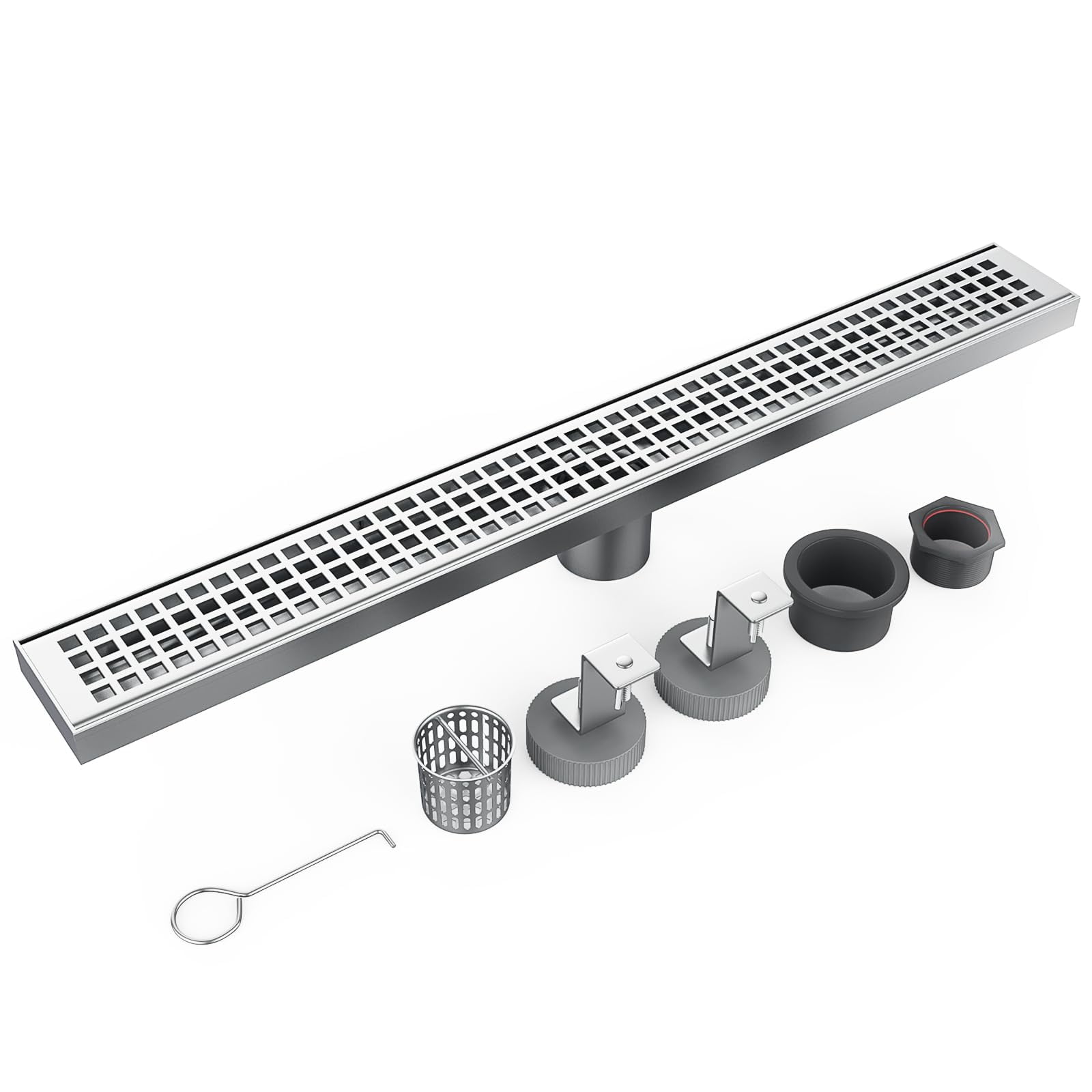 Linear Shower Drain, 304 Stainless Steel Rectangle Shower Floor Drain ...