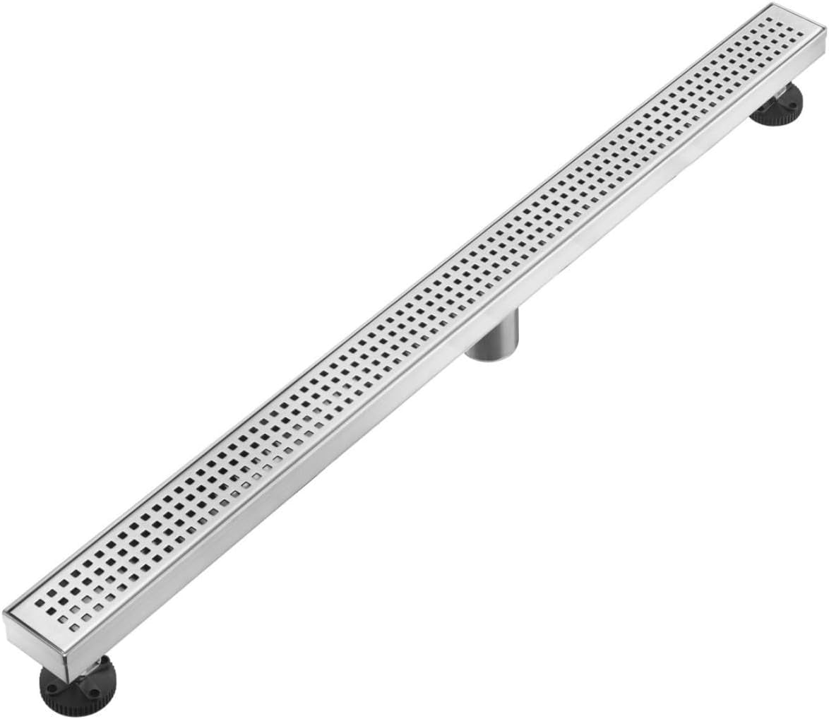 Linear Shower Floor Drain Brushed Gold 48 Inch 304 Stainless Bathroom ...