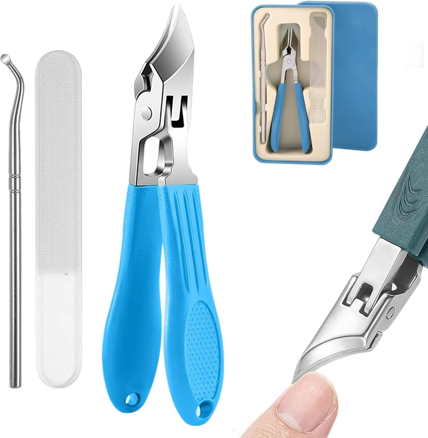 Linebstow Nail Clippers, Eagle Beak Beveled Nail Clippers 3-Piece Set ...
