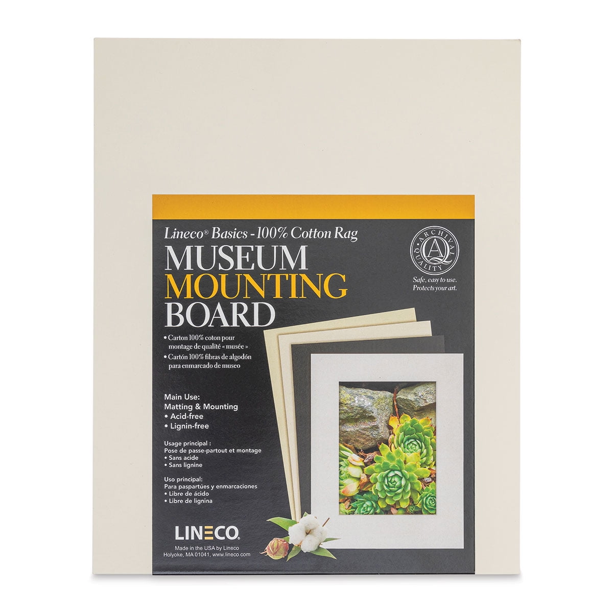Lineco Cotton Rag Museum Mounting Boards - Pkg of 25, Aged White, 8" x ...