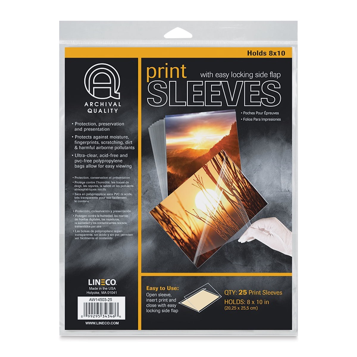 Lineco Ultra-Clear, PVC-Free, Digital Print Sleeve Pack - 8" x 10 ...