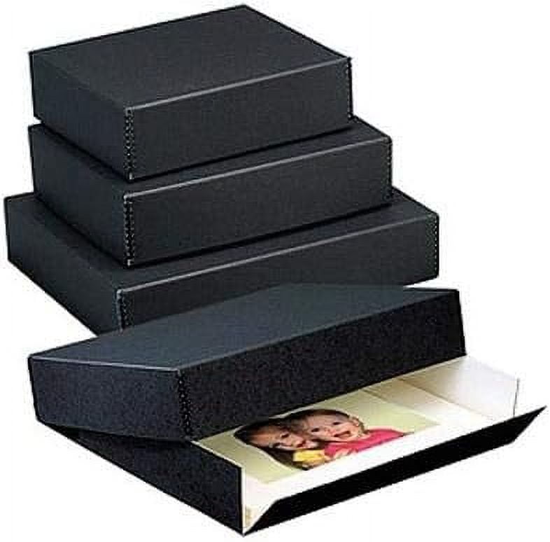 Lineco Drop-front Storage Boxes Black 14.5" x 18.5" x 1.5" - Walmart.com