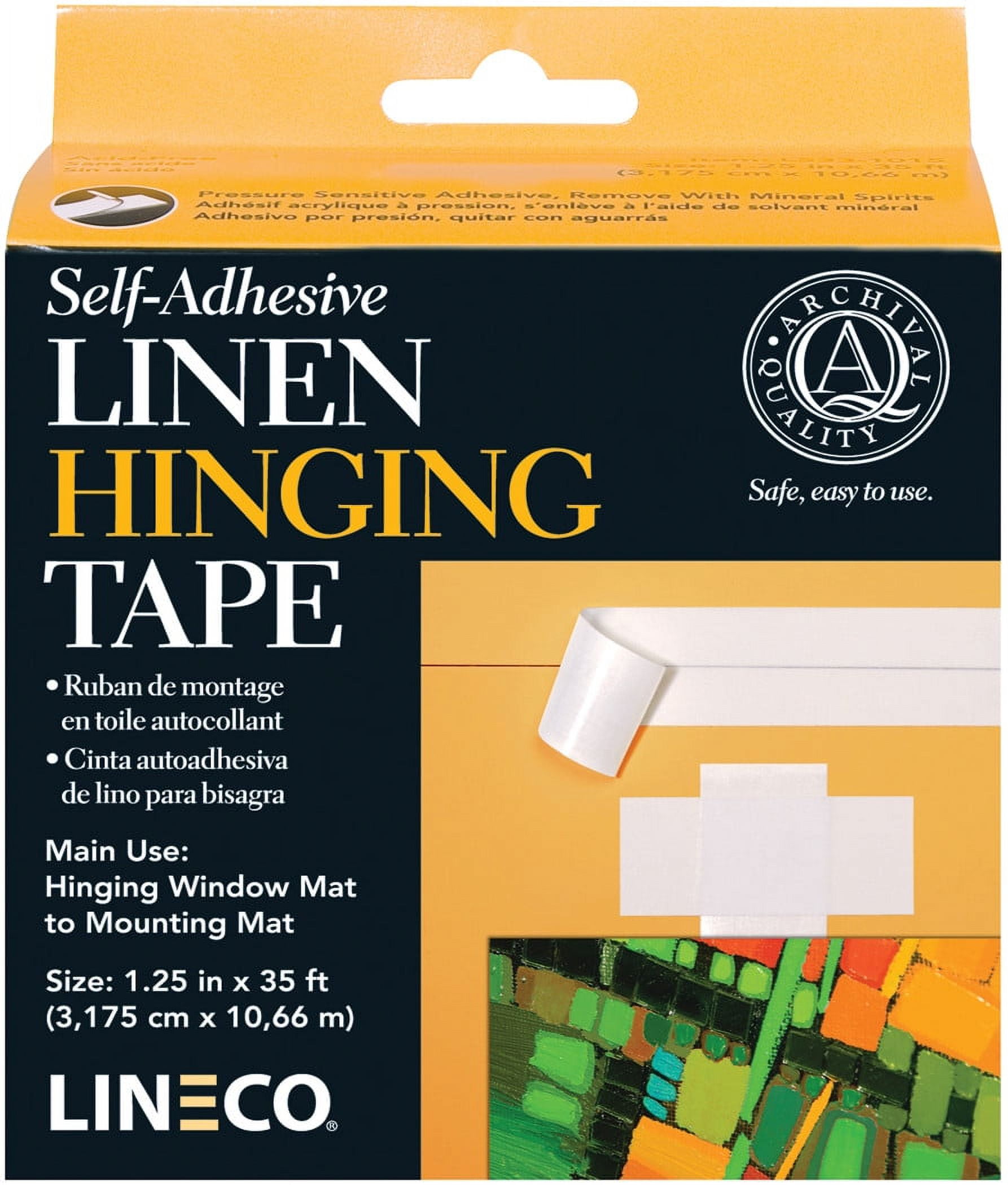 Lineco Self Adhesive Linen Hinging Tape, White, 1.25in x 35ft, Neutral ...
