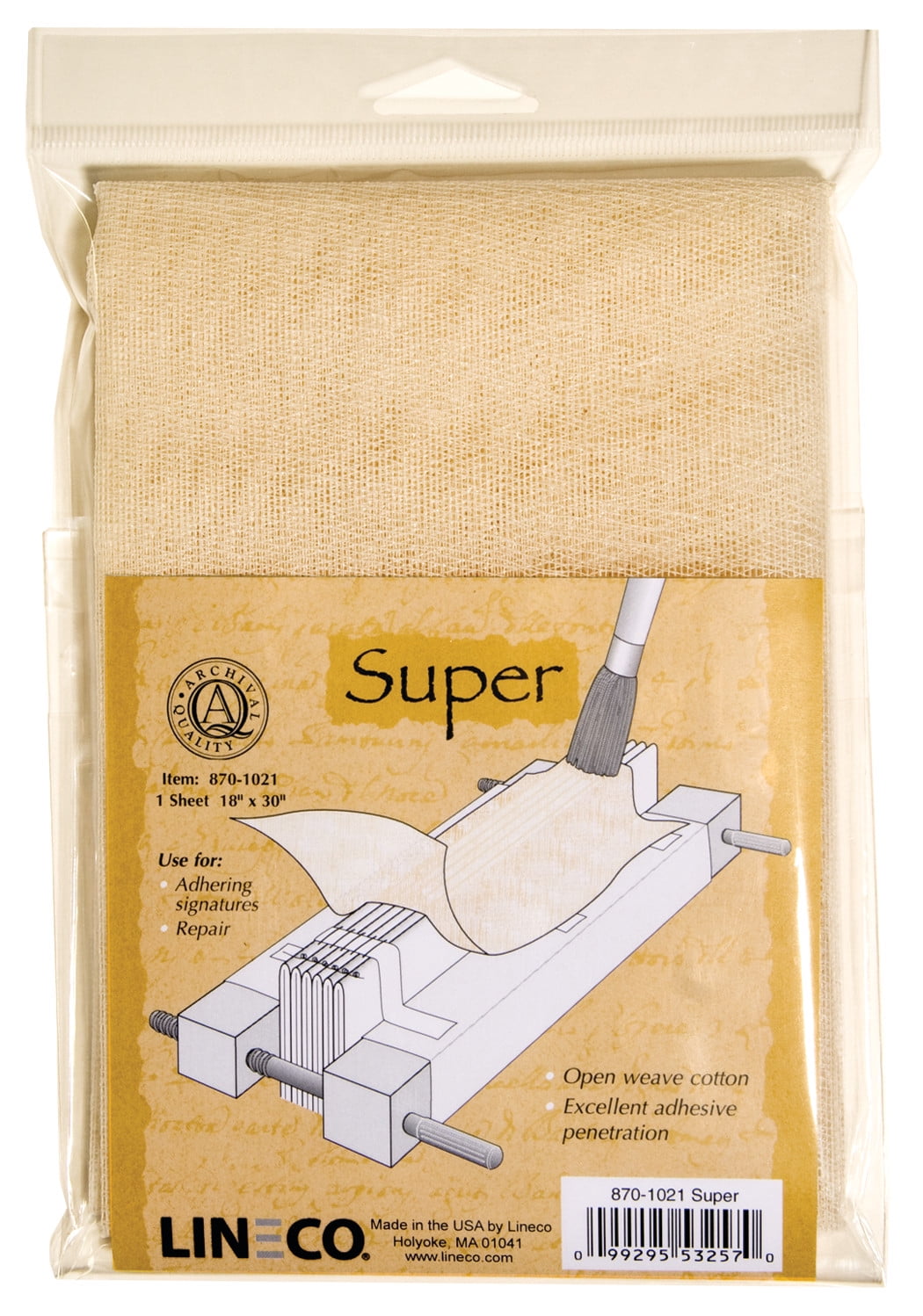 Lineco/University Products Super Cotton Bookbinding Weave, 18" x 30 ...