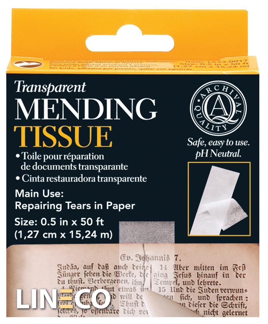 Lineco/University Products Transparent Mending Tissue, .5" x 50' Roll ...