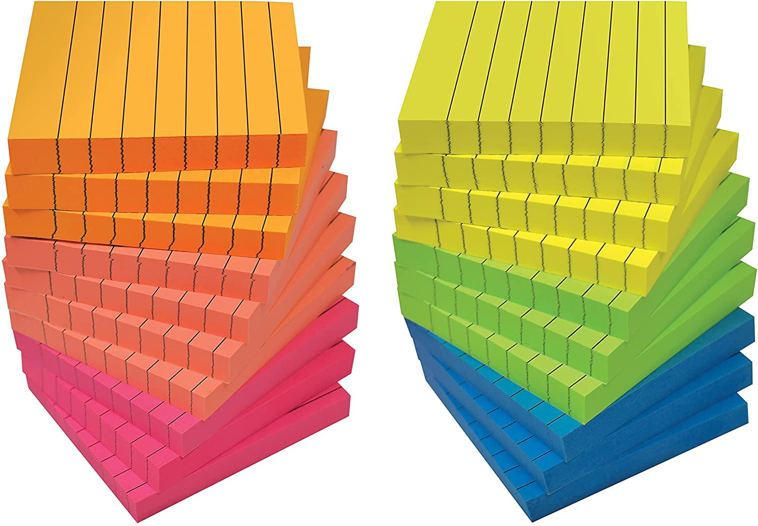 Lined 3 x 3, 20 Pack Box, 2,000 Sheets (100/Pad), Self Stick Notes with ...