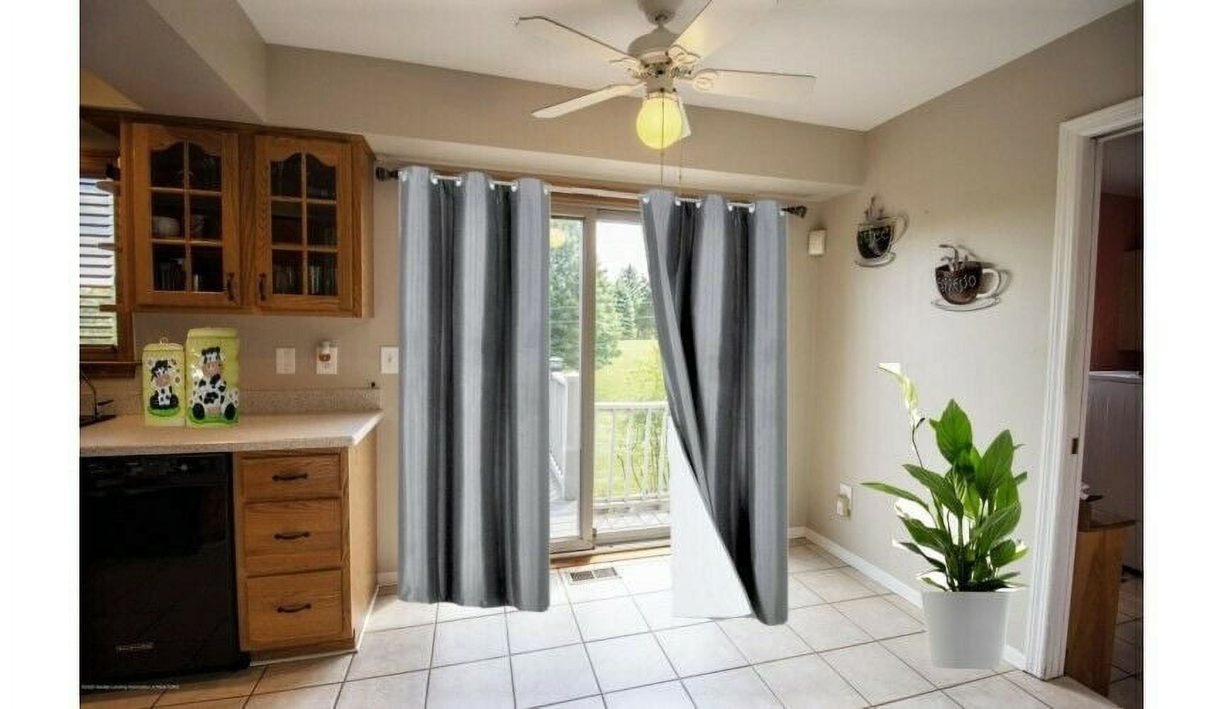 Lined Blackout Large Window Curtain for Bedroom NOA 1 Panel Silver , 95 ...