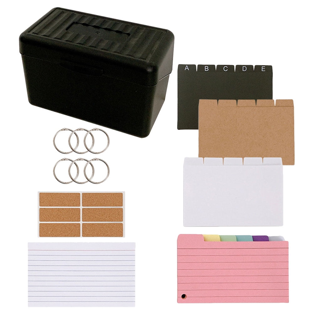 Lined Index Cards Storage Box With Index Cards Set Note Card Organizer ...