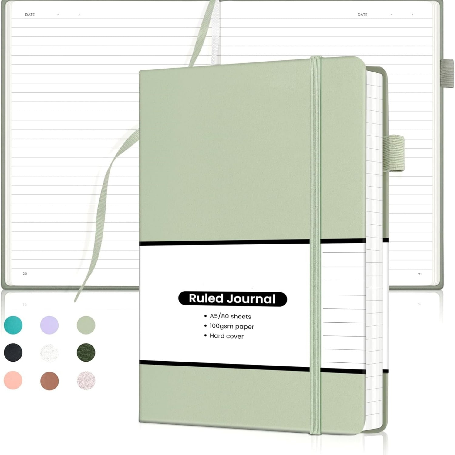 Lined Journal Notebook, Hardcover Numbered College Ruled Journal ...