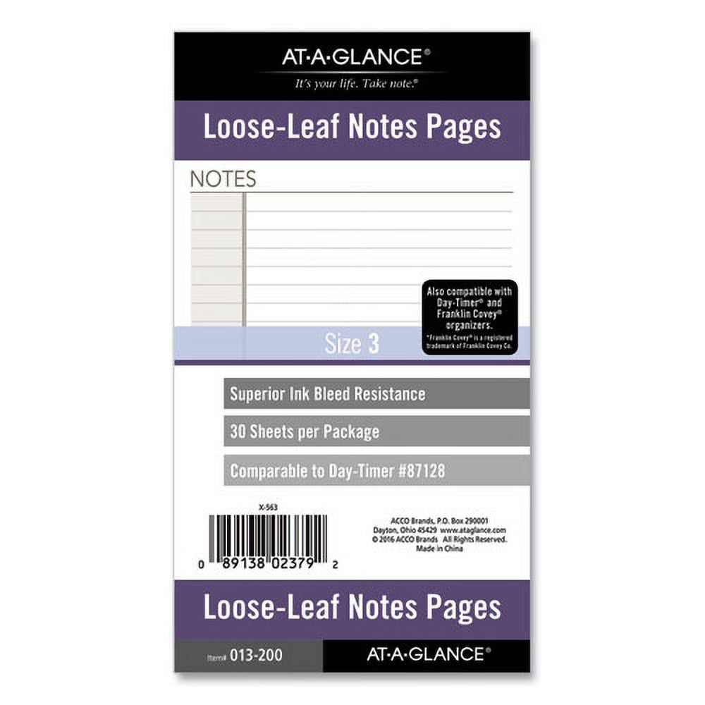 Lined Notes Pages For Planners/organizers, 6.75 X 3.75, White Sheets ...