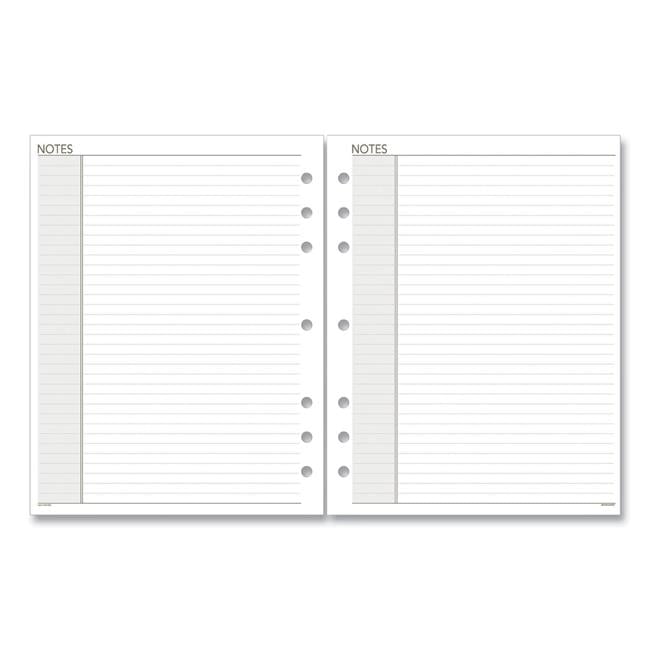 Lined Refill Notes Pages for Planners & Organizer, White - 8.5 x 5.5 in ...