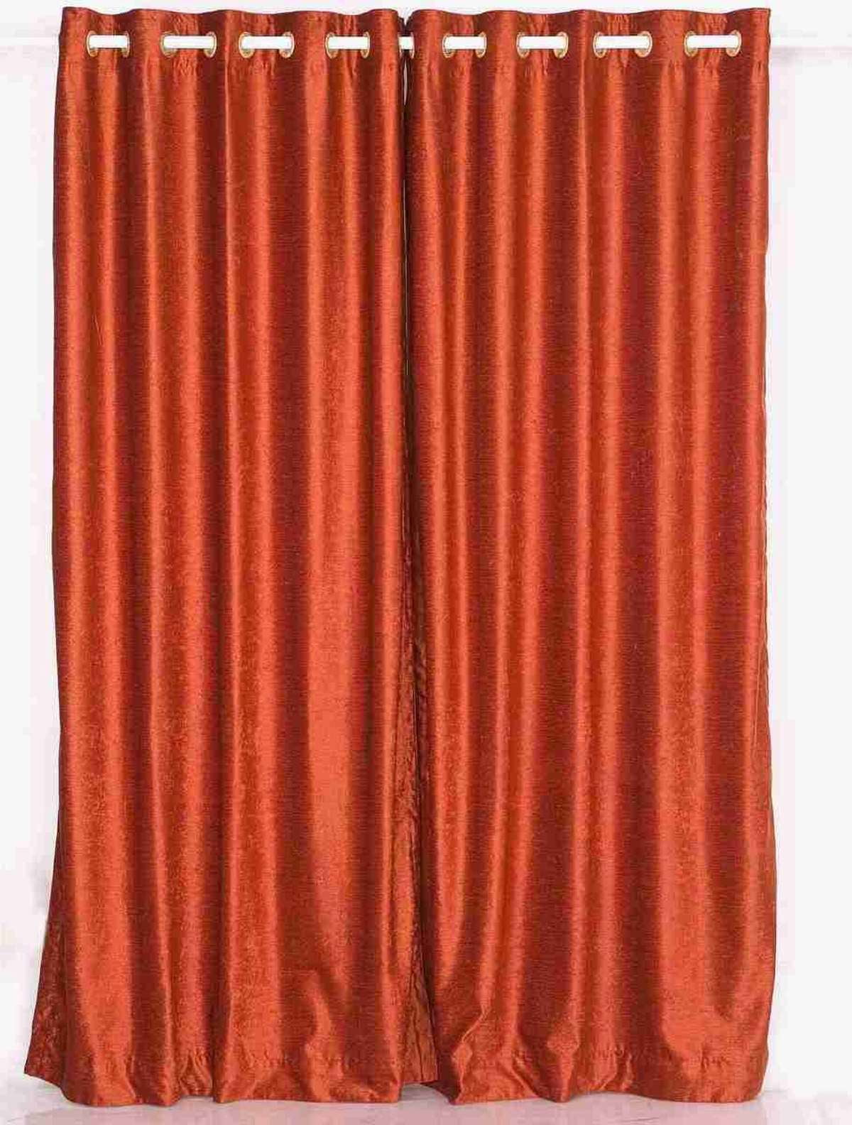 Lined-Rust Ring / Grommet Top Velvet Curtain / Drape - 60W x 108L ...
