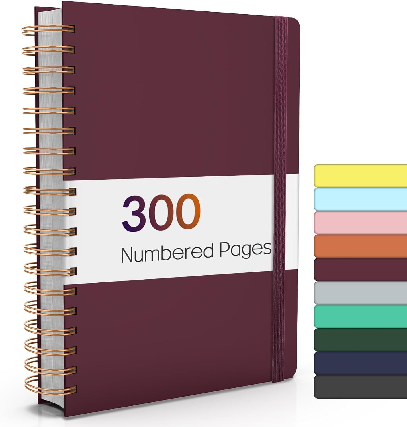Lined Spiral Journal Notebook with 300 Numbered Pages, B5 College Ruled ...