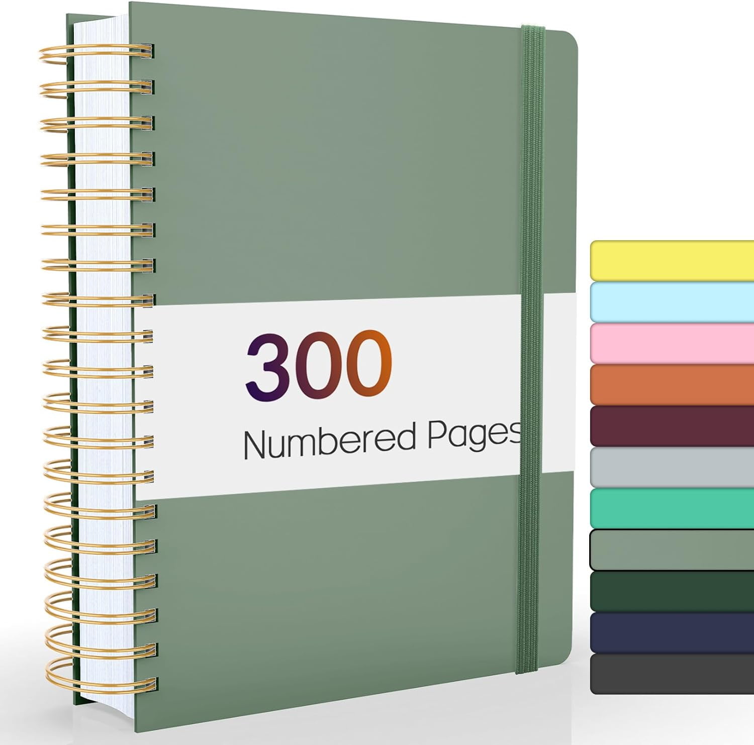 Lined Spiral Journal Notebook with 300 Numbered Pages, B5 College Ruled ...