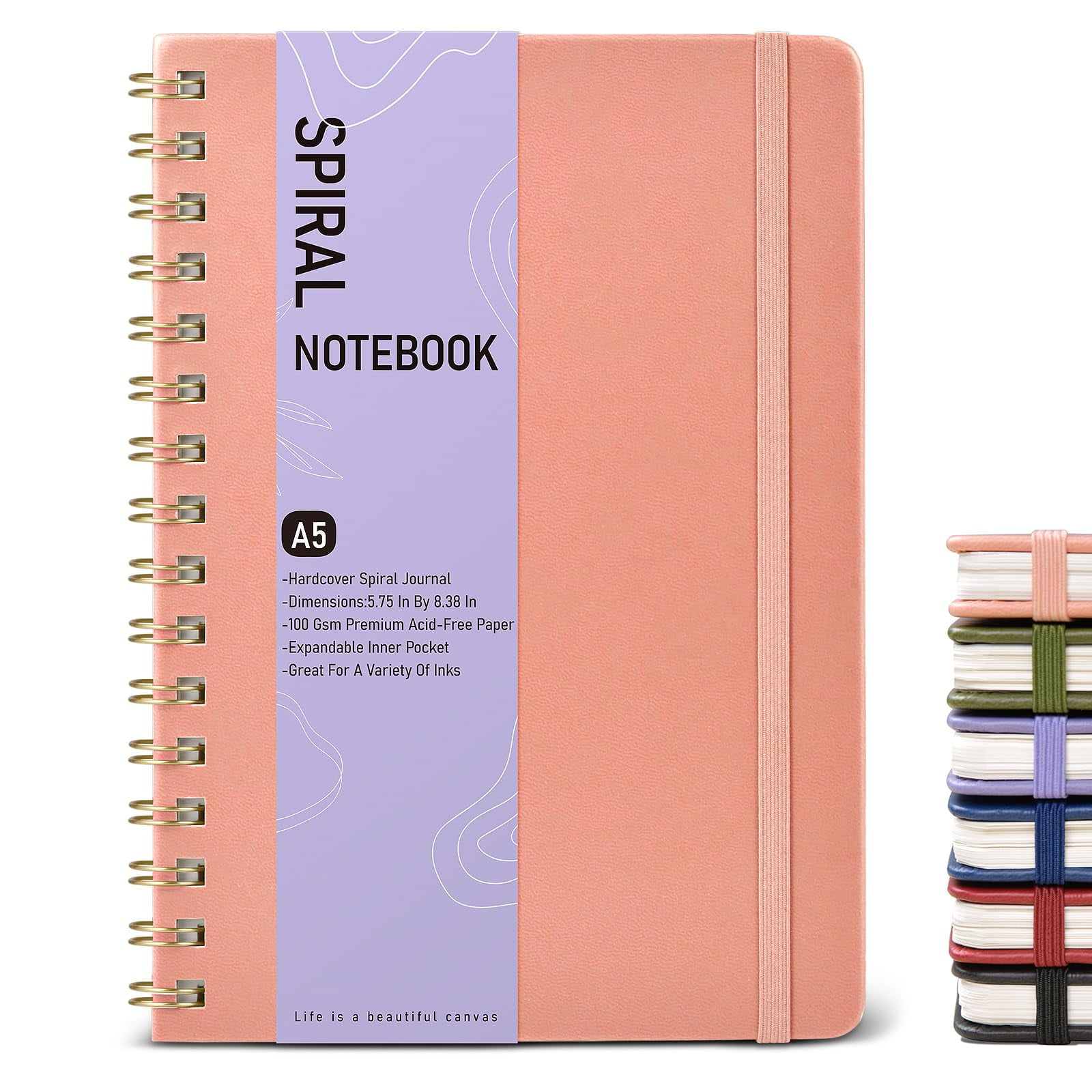 Lined Spiral Journal Notebook, A5 Hardcover Spiral Journals for Women ...