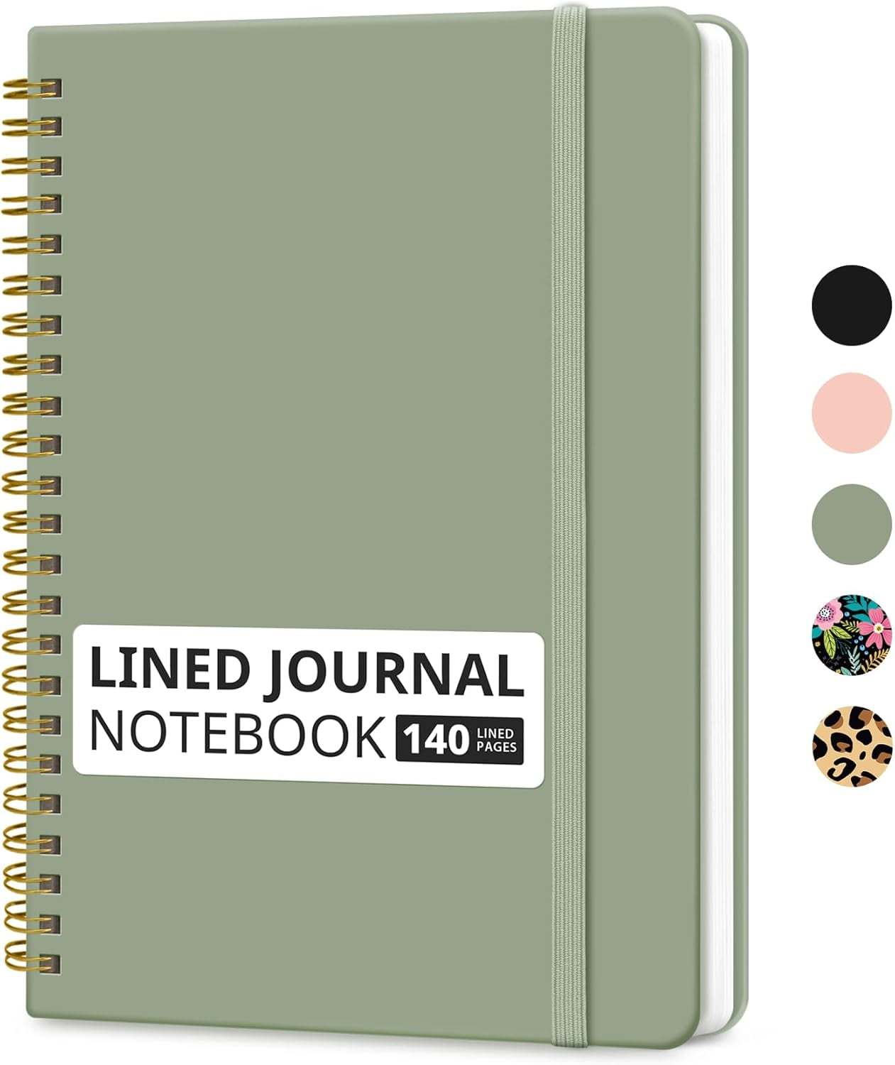 Lined Spiral Journal Notebook for Women & Men, 140 Pages, College Ruled ...