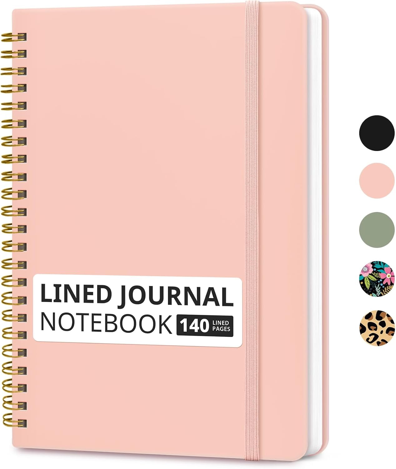 Lined Spiral Journal Notebook for Women & Men, 140 Pages, College Ruled ...