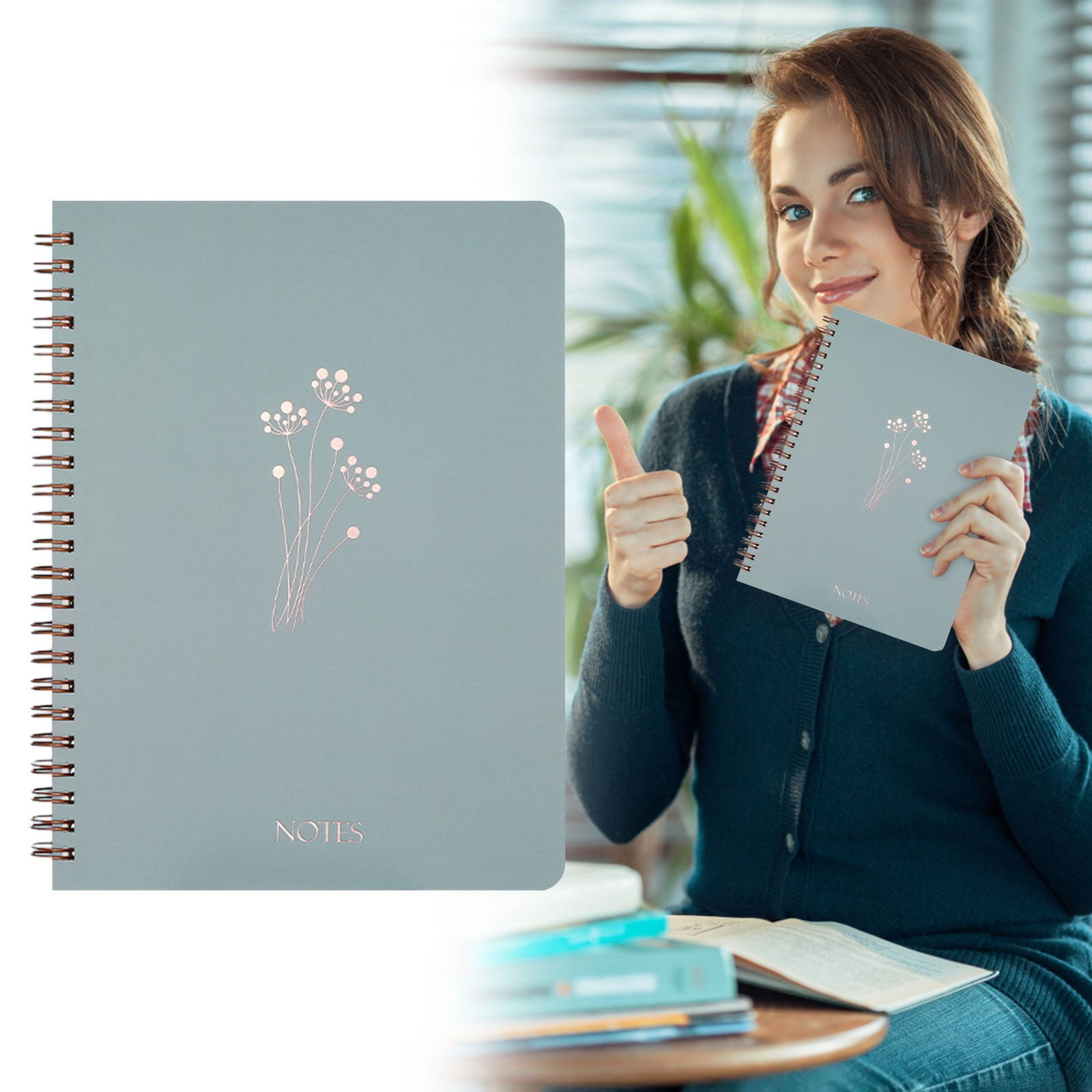 Lined Spiral Journal Notebook for Men & Women, 6.25" x 8.27", 160 Pages ...