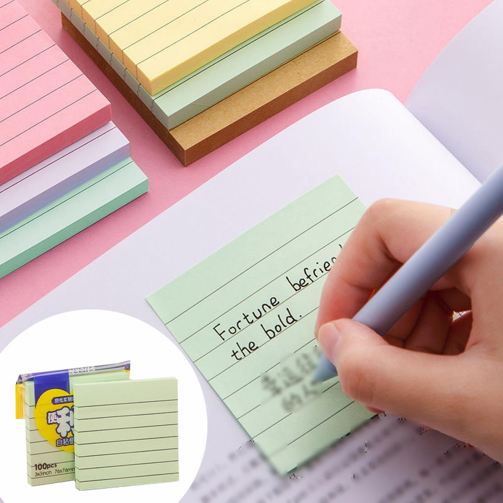 Lined Sticky Notes 3X3 in Post Ruled Stickies Super Sticking Power Memo ...