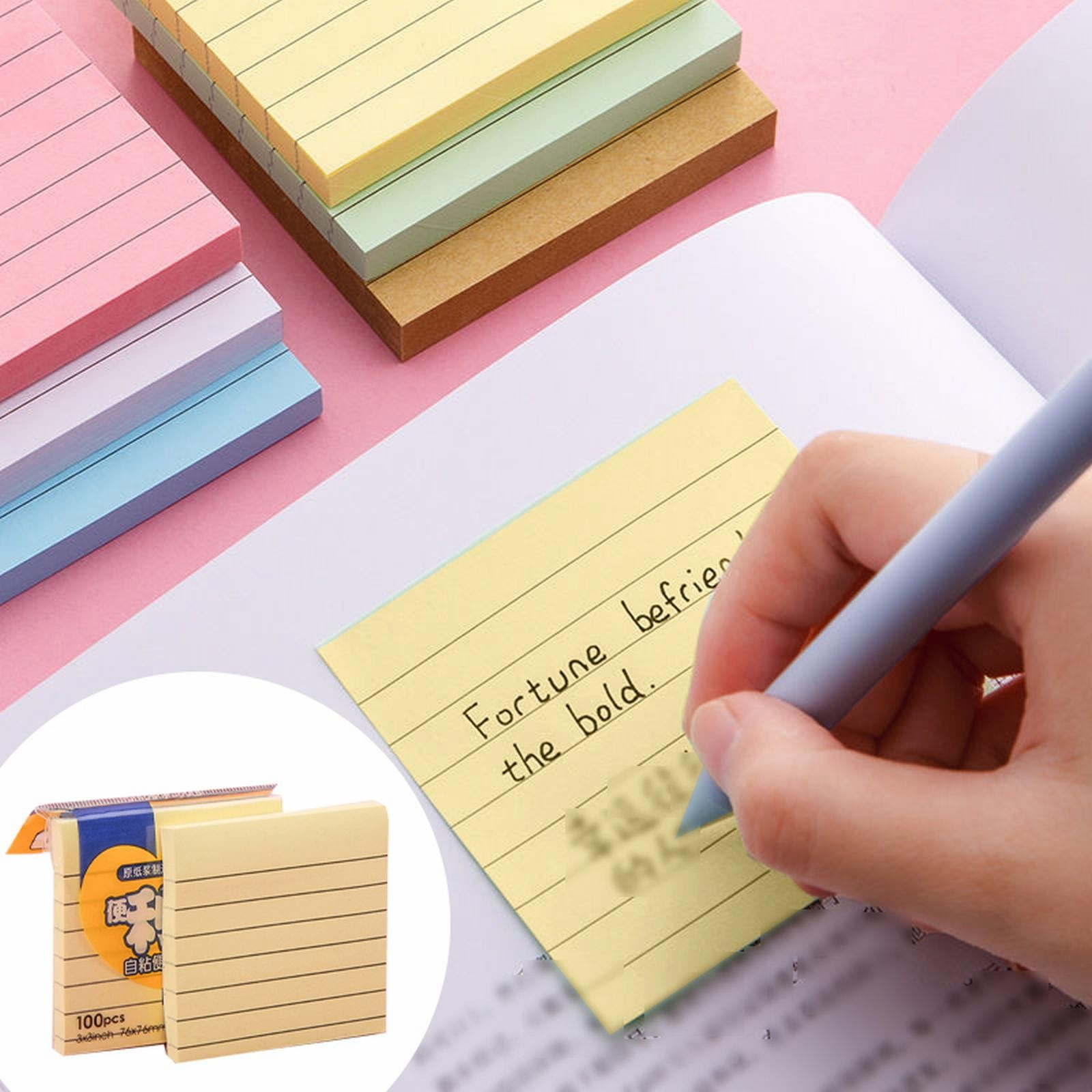 Lined Sticky Notes 3X3 in Post Ruled Stickies Super Sticking Power Memo ...