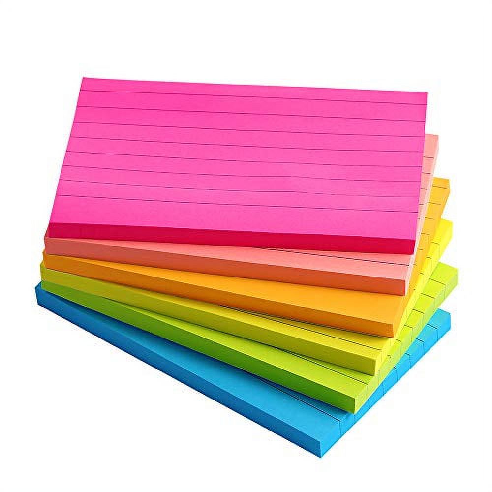 Lined Sticky Notes 3X5 in Bright Ruled Post Stickies Colorful Super ...