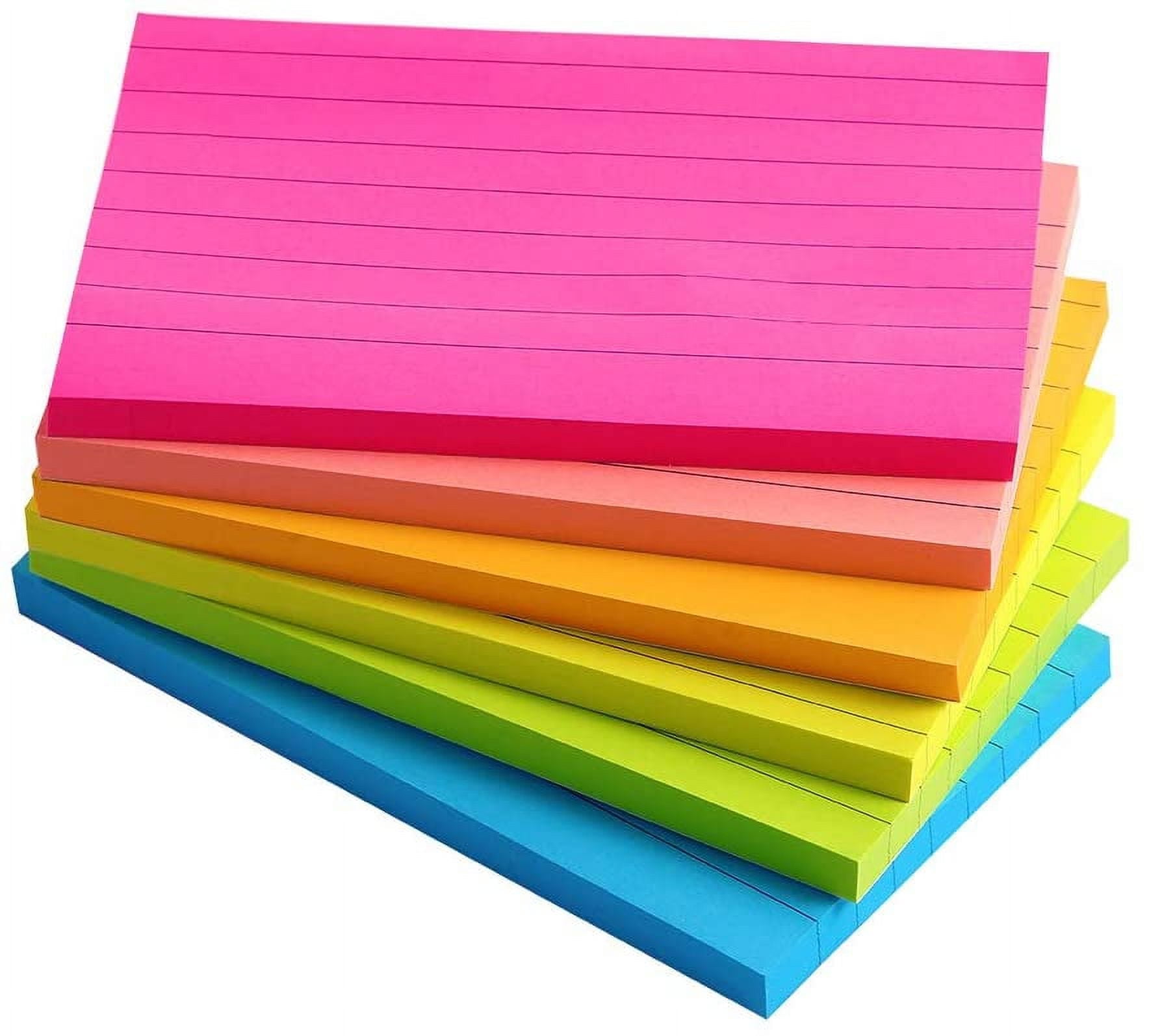 Lined Sticky Notes 3X5 in Bright Ruled Post Stickies Colorful Super ...